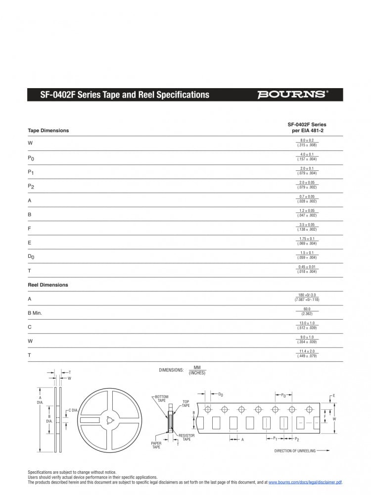 Bourns SF-0402F series datasheet page 4