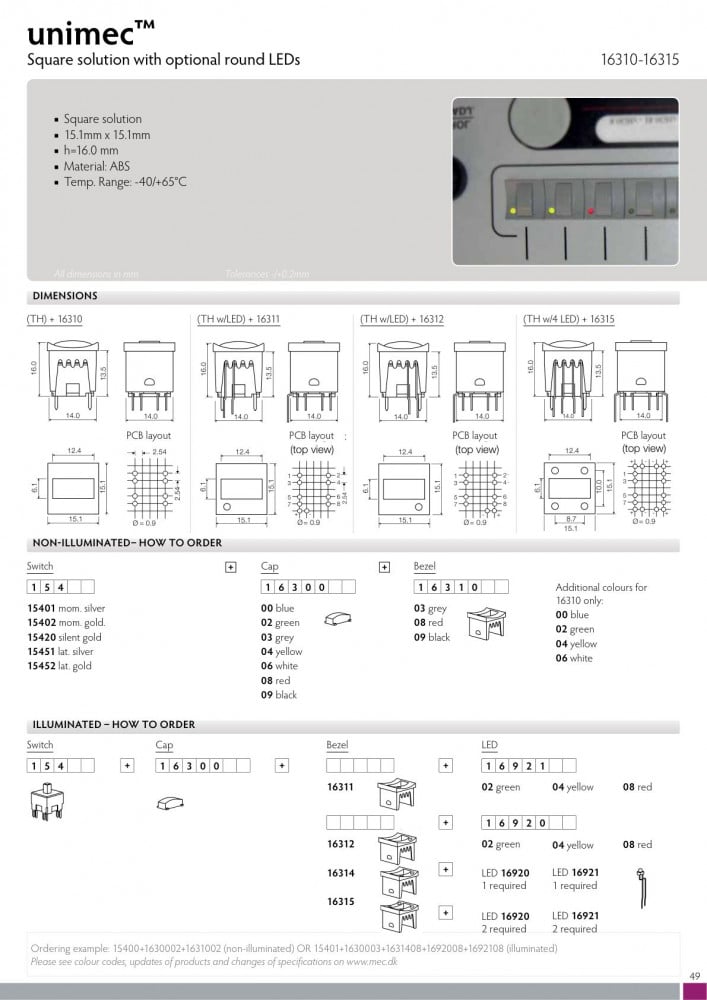 APEM 1632704 technical document page 2