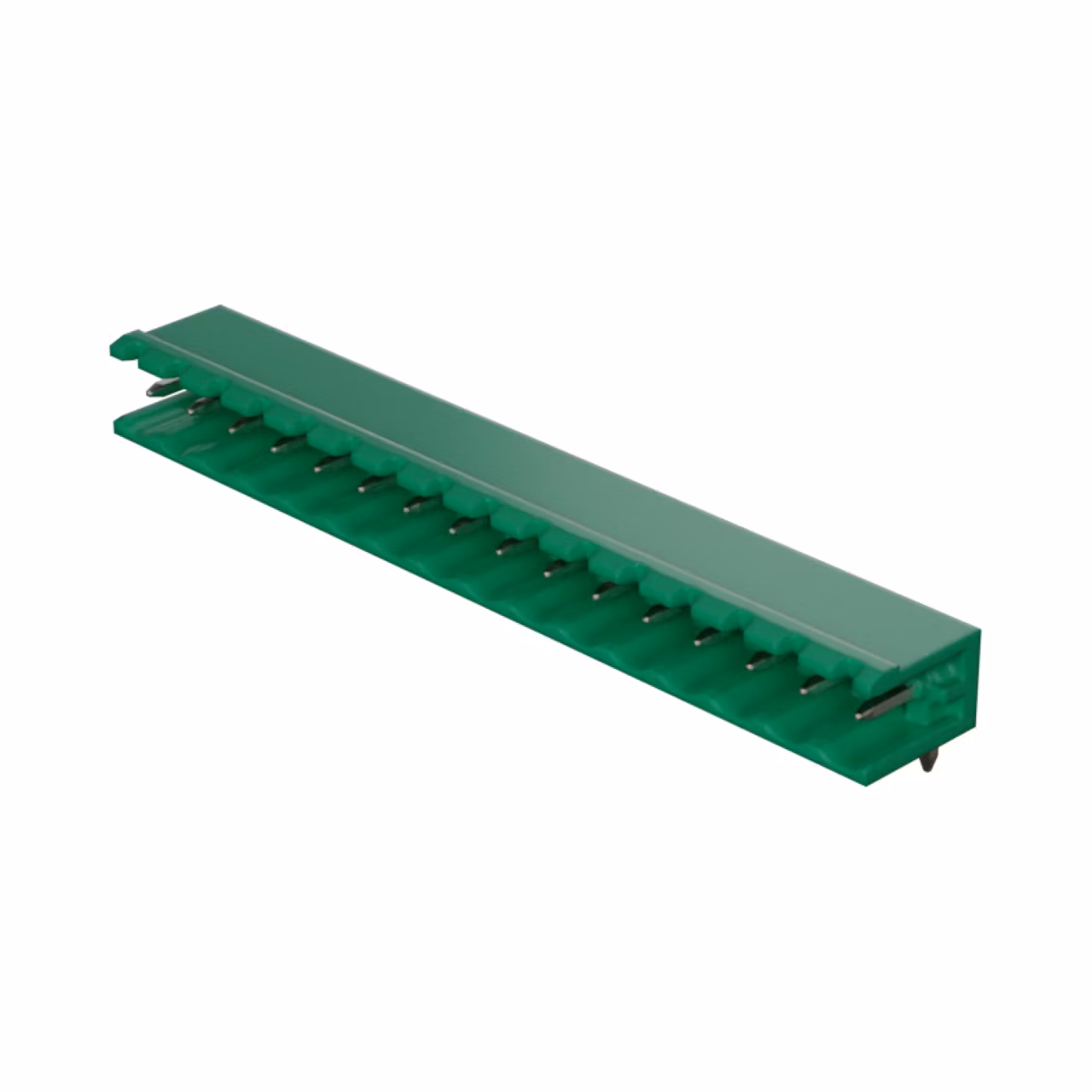 5.08mm Pitch Eurostyle Right-Angle PCB Header, Open Ends, Green Housing, 16 Circuits for sale