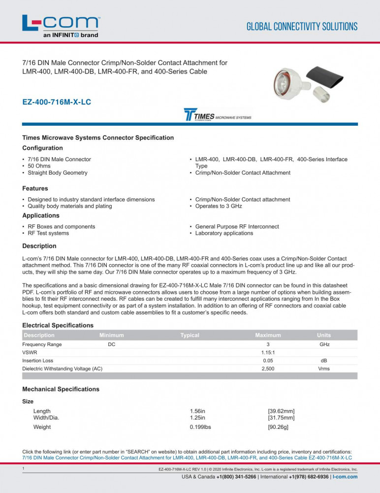 EZ-400-716M-X-LC datasheet page 1