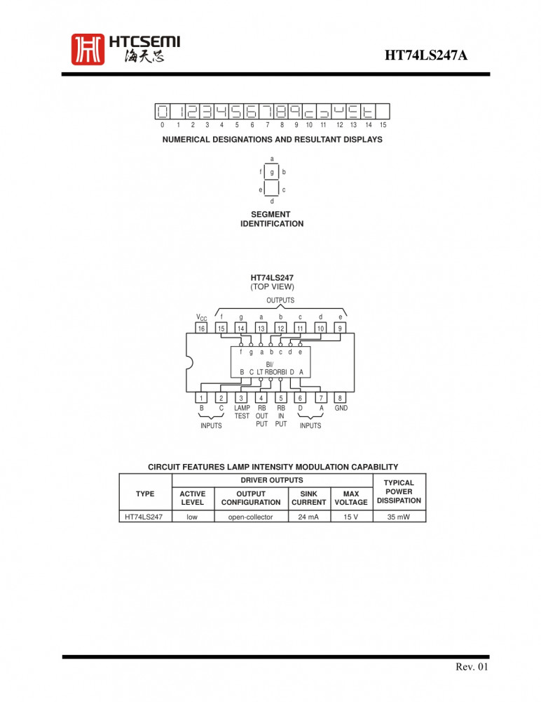 HT74LS247ANZ datasheet page 2