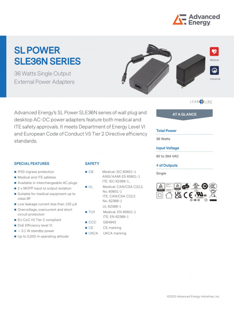 SLE36N series document page 1