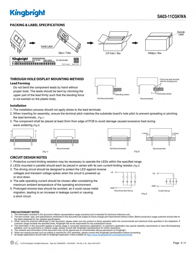 SA03-11CGKWA datasheet page 4
