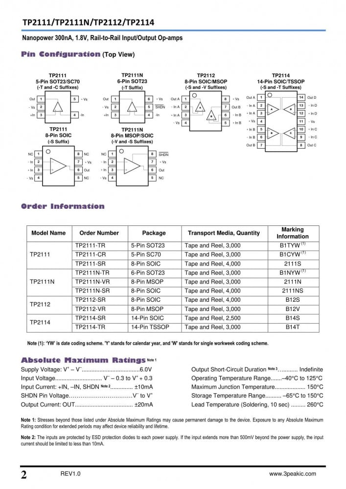 TP2112-SR datasheet page 2