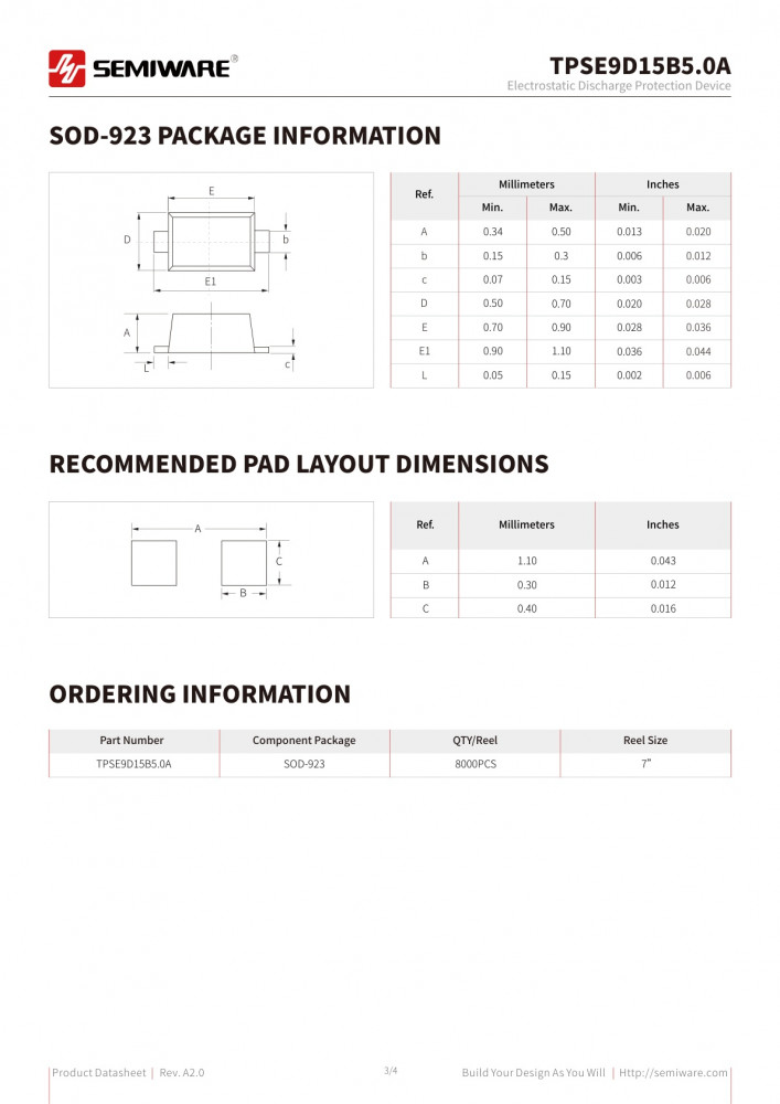 TPSE9D15B5.0A product document page 3