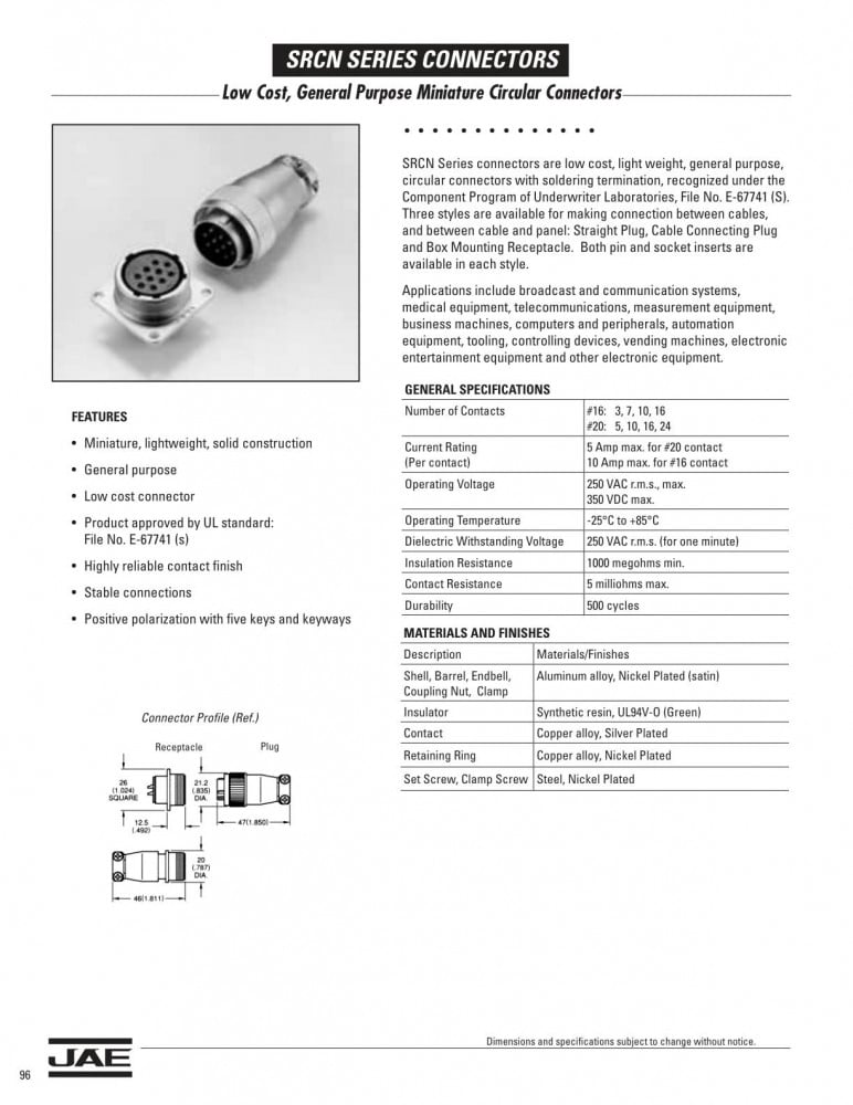 JAE SRCN catalog page 6