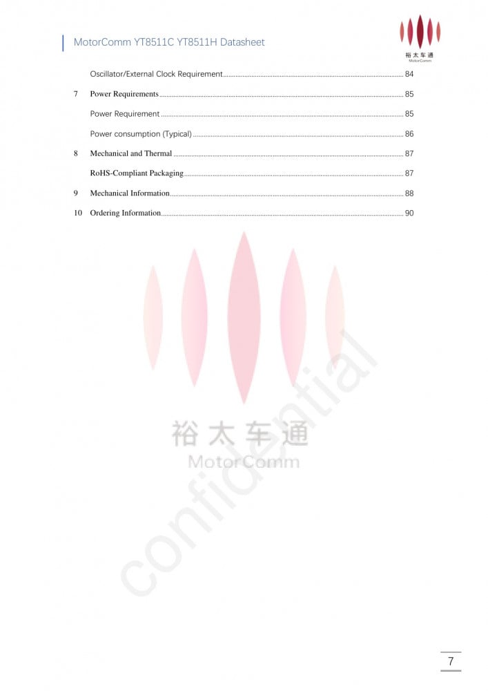 YT8511H datasheet page 8