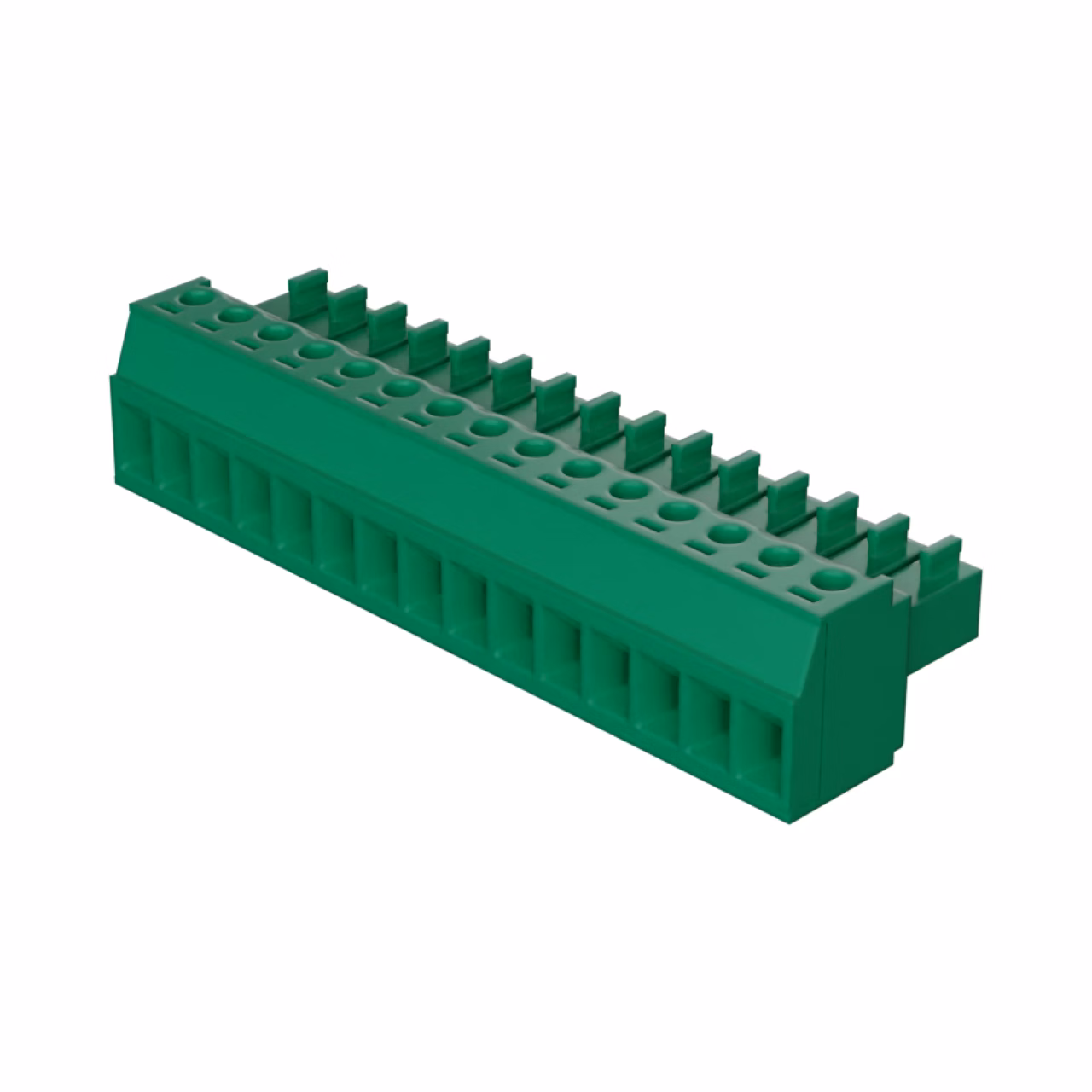 3.50mm Pitch Eurostyle Horizontal Plug, Green Housing, 15 Circuits for sale
