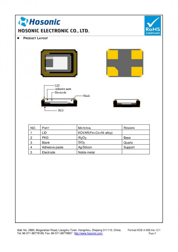 HOSONIC E1SB24E00000PE datasheet page 5