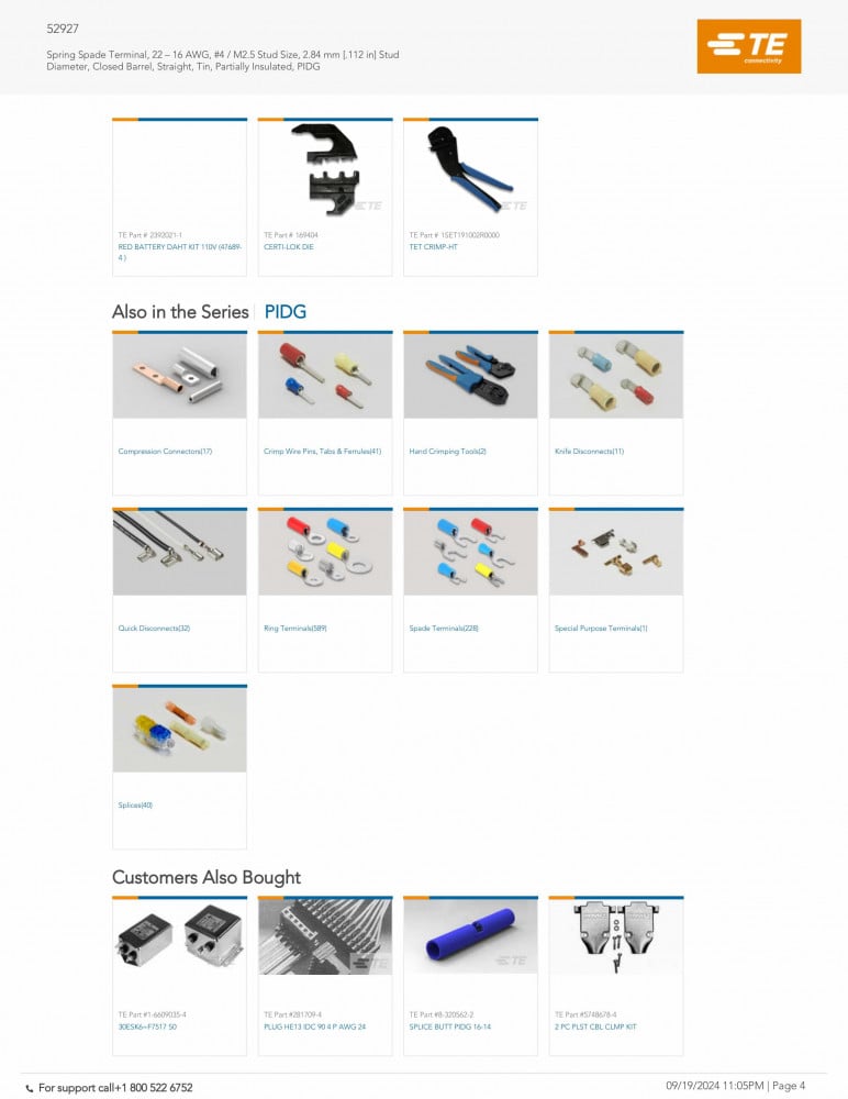 TE Connectivity 52927 technical document page 4