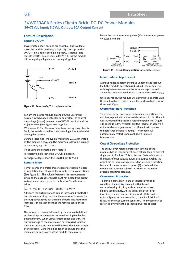 EVW020A0A641Z datasheet page 7