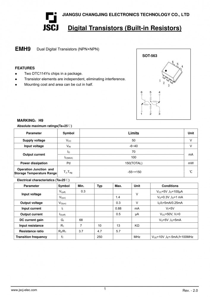 JSCJ EMH9 datasheet page 1