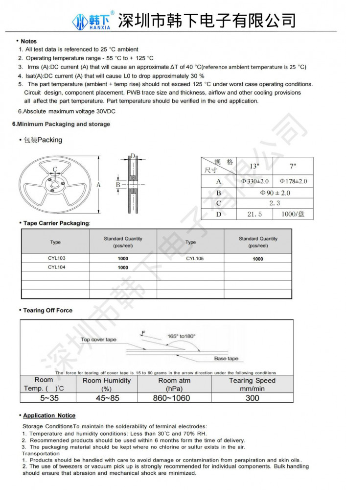 HX CYL104R-33UH specification page 4