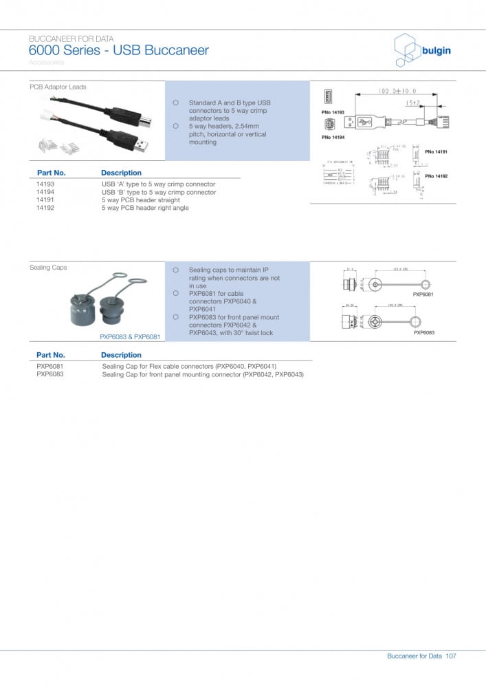 Bulgin 6000 Series document page 4