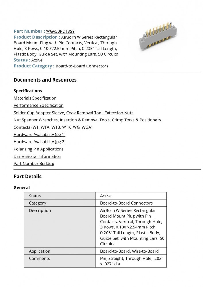 WGV50PD13SY technical document page 1