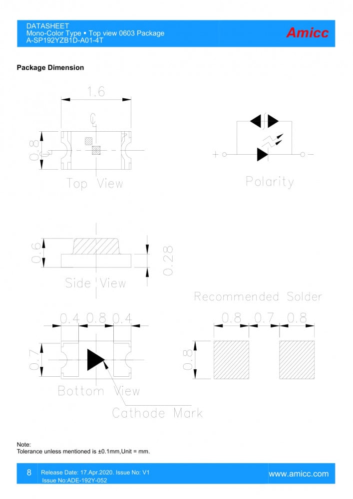 A-SP192YZB1D-A01-4T datasheet page 8
