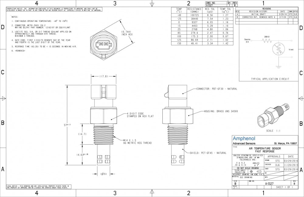 Amphenol A-1327 technical document preview