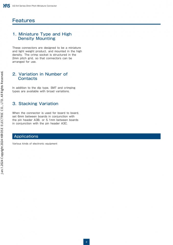 HRS A3/A4 Series document page 2