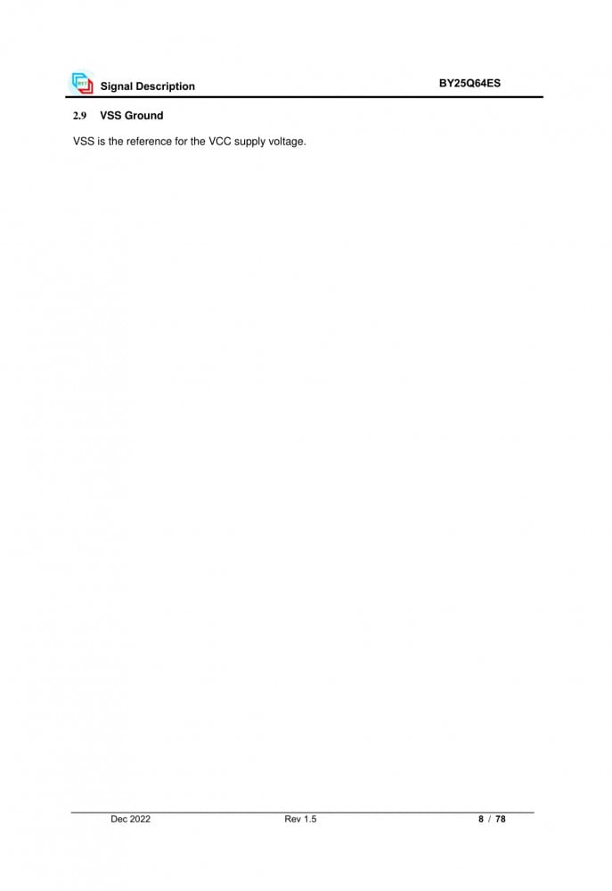BY25Q64ES datasheet page 8