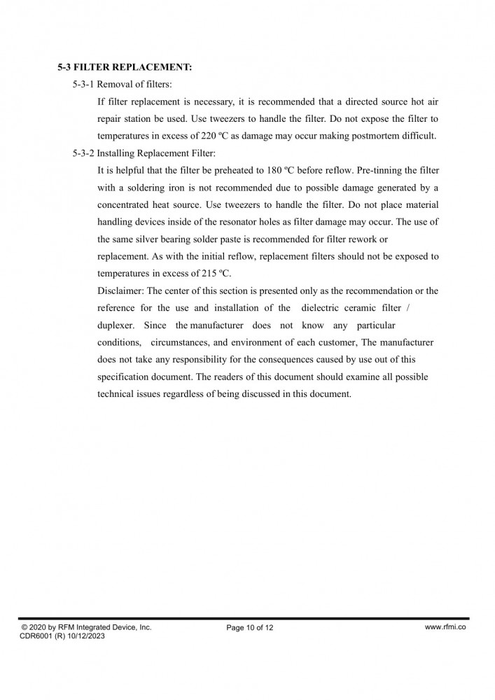 CDR6001 technical document page 10