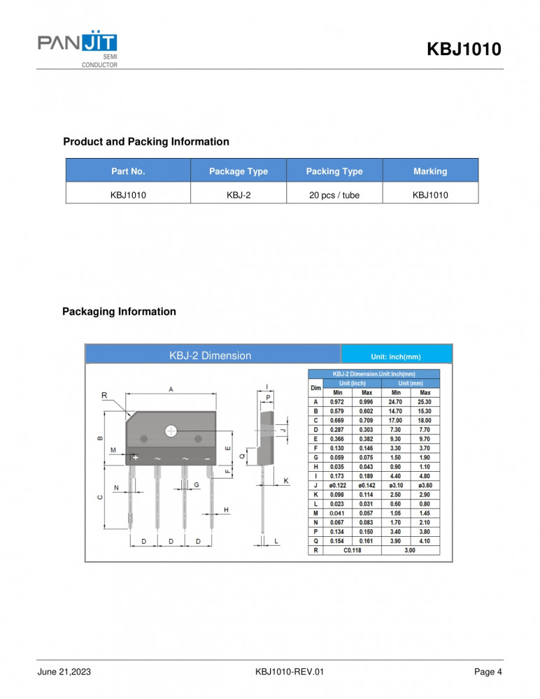 KBJ1010 datasheet page 4