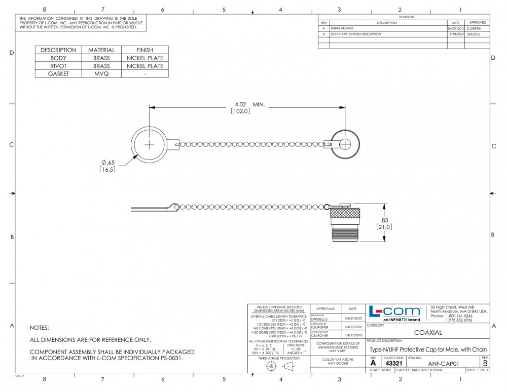ANF-CAP01 technical document page