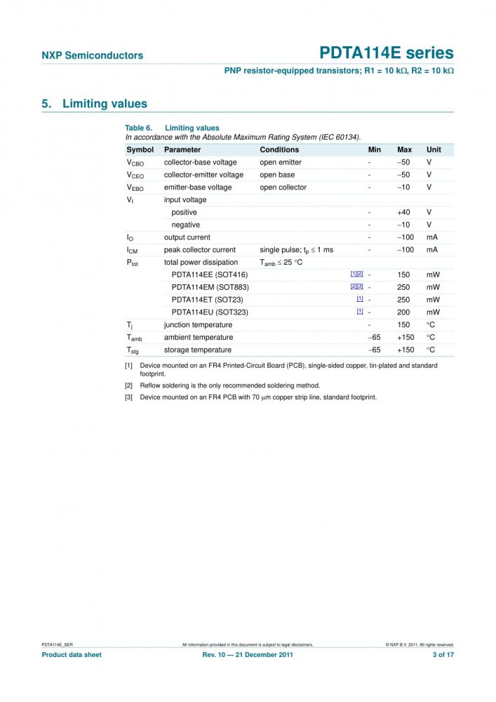 PDTA114ET datasheet page 3