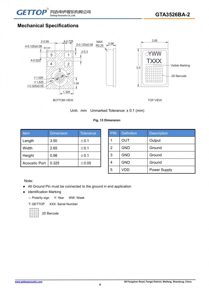 GTA3526BA-2 technical document page 6