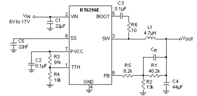 RT6296A - 2A, 17V Current Mode Synchronous Step-Down Converter