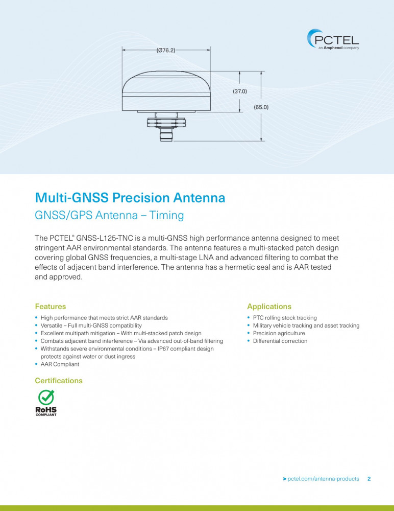 GNSS-L125-TNC technical document page 2