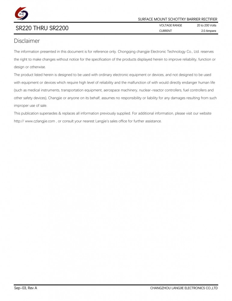 LangJie SR240 datasheet page 5