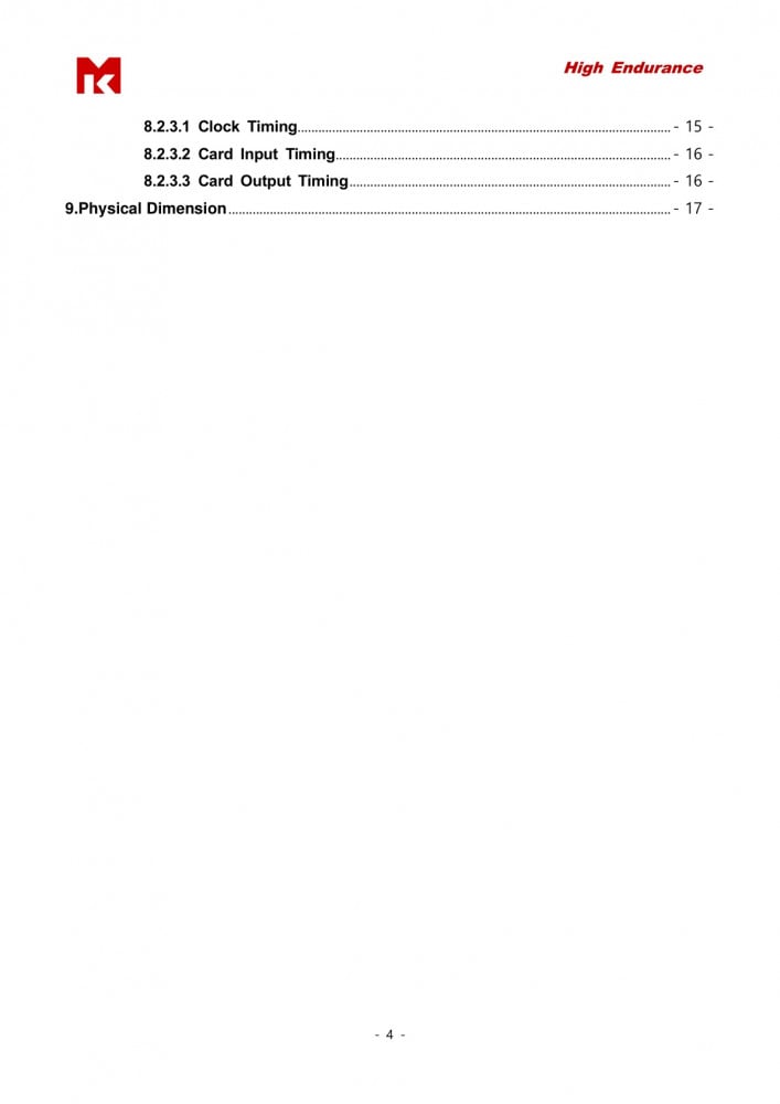 MK Micro SD datasheet page 4