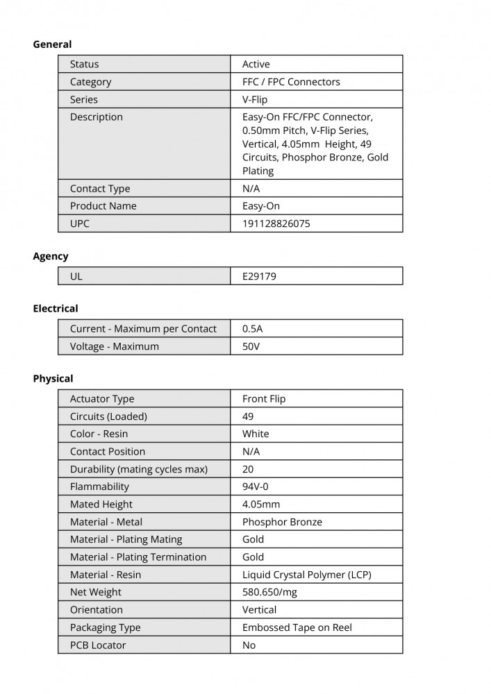 MOLEX 5019514930 technical document image 2