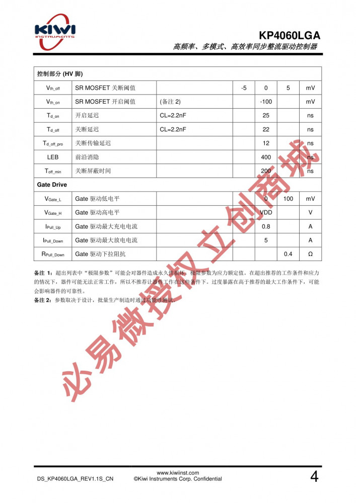KP4060LGA datasheet page 4