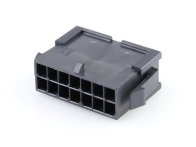 Micro-Fit 3.0 Plug Housing, Dual Row, 22 Circuits, UL 94V-0, Low-Halogen, Black