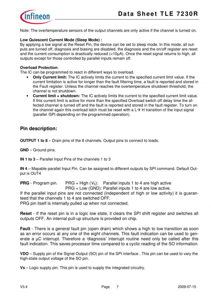 TLE7230R datasheet page 7