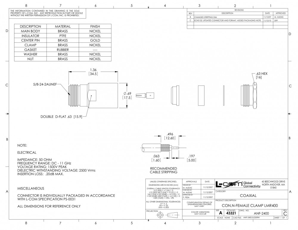 L-com ANF-2400 technical document page