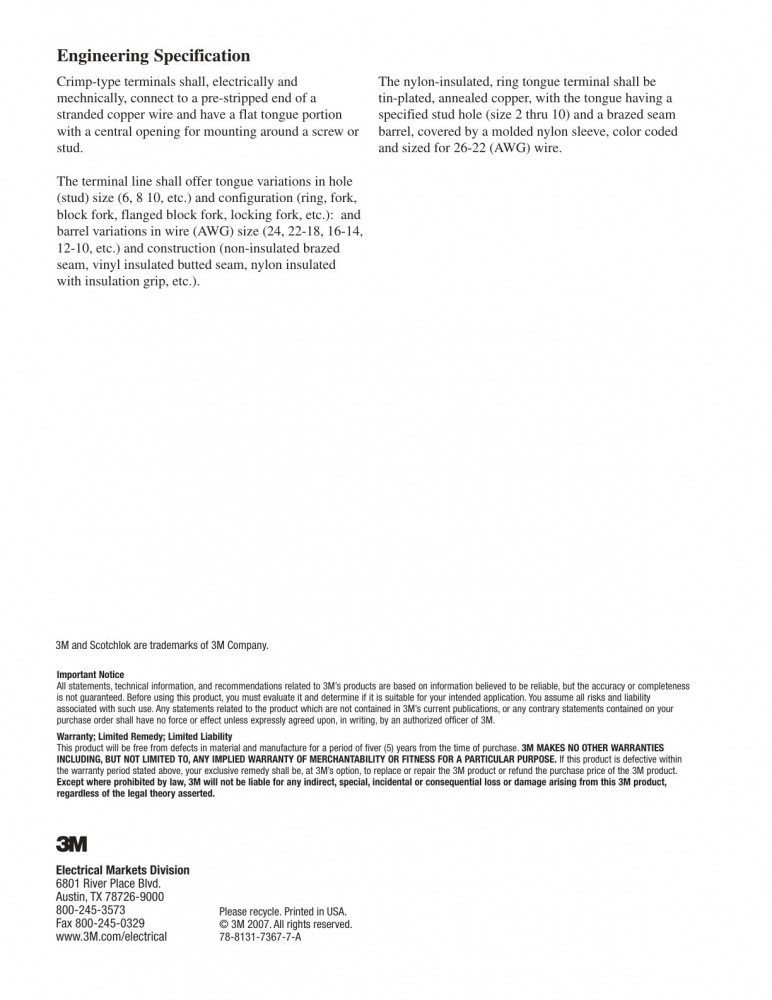 3M 10-2-WN barrel crimp installation reference