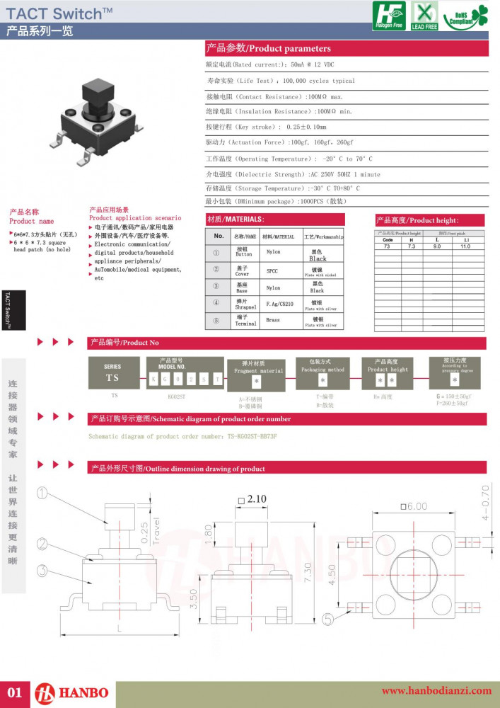 TS-KG02ST-BB73F technical document page 1