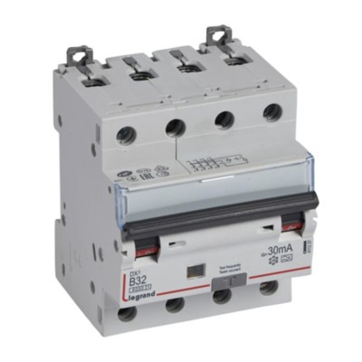 DX³ - RCBO 4P B32 6000A 30mA 4M A 230/400 - 4-pole protection - 6kA breaking capacity - Type A leakage detection for sale