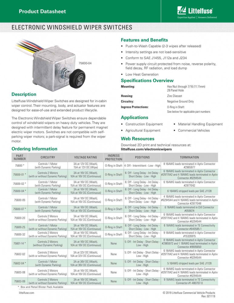 Littelfuse 75600-04 technical document preview