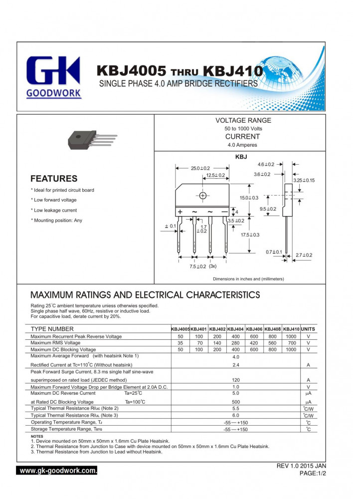 GOODWORK KBJ410 datasheet page 1