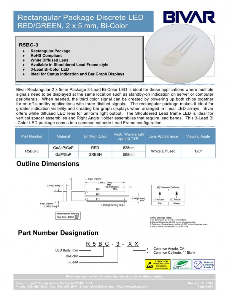 BIVAR R5BC-3 technical document page 1