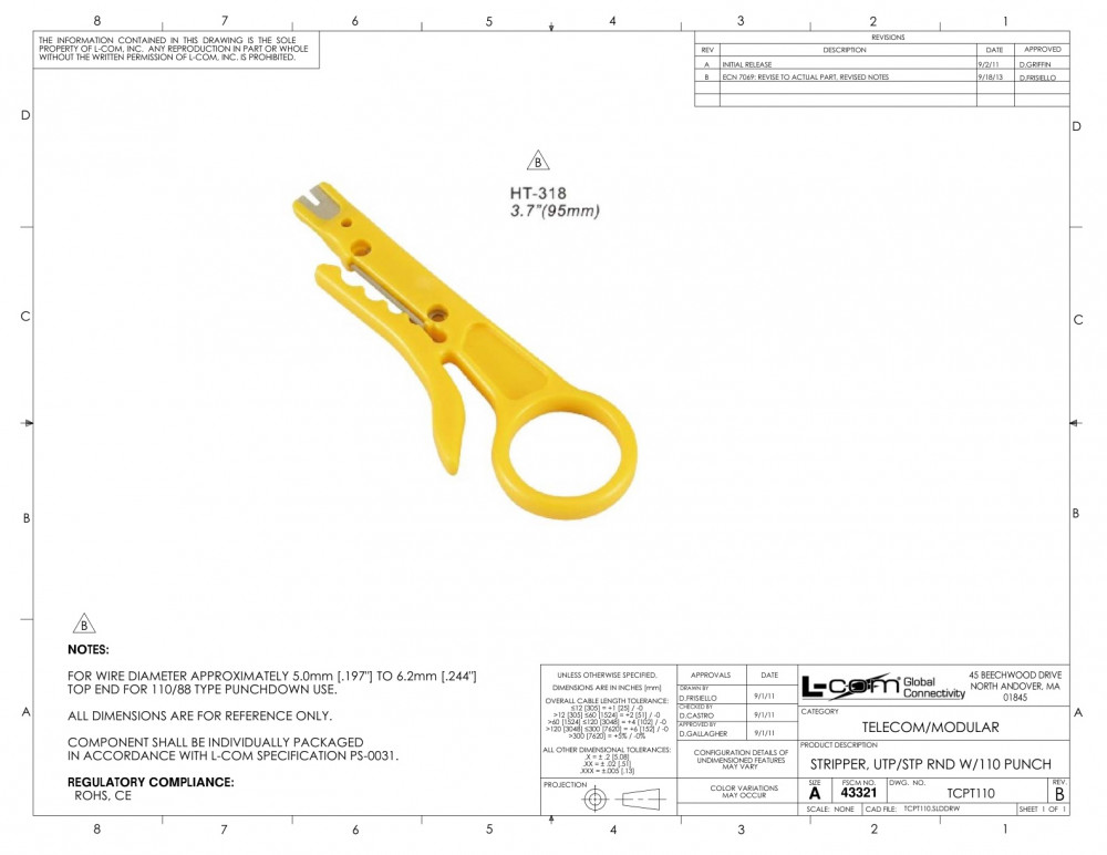 L-com TCPT110 technical document preview