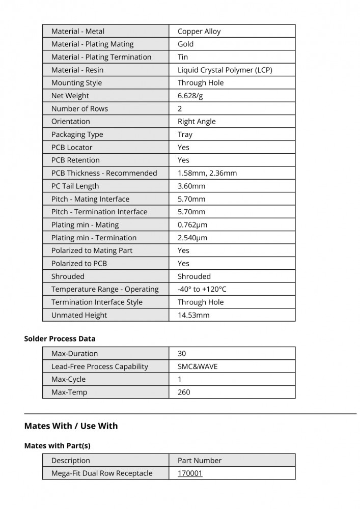 Technical document image 3 for MOLEX 1720641010