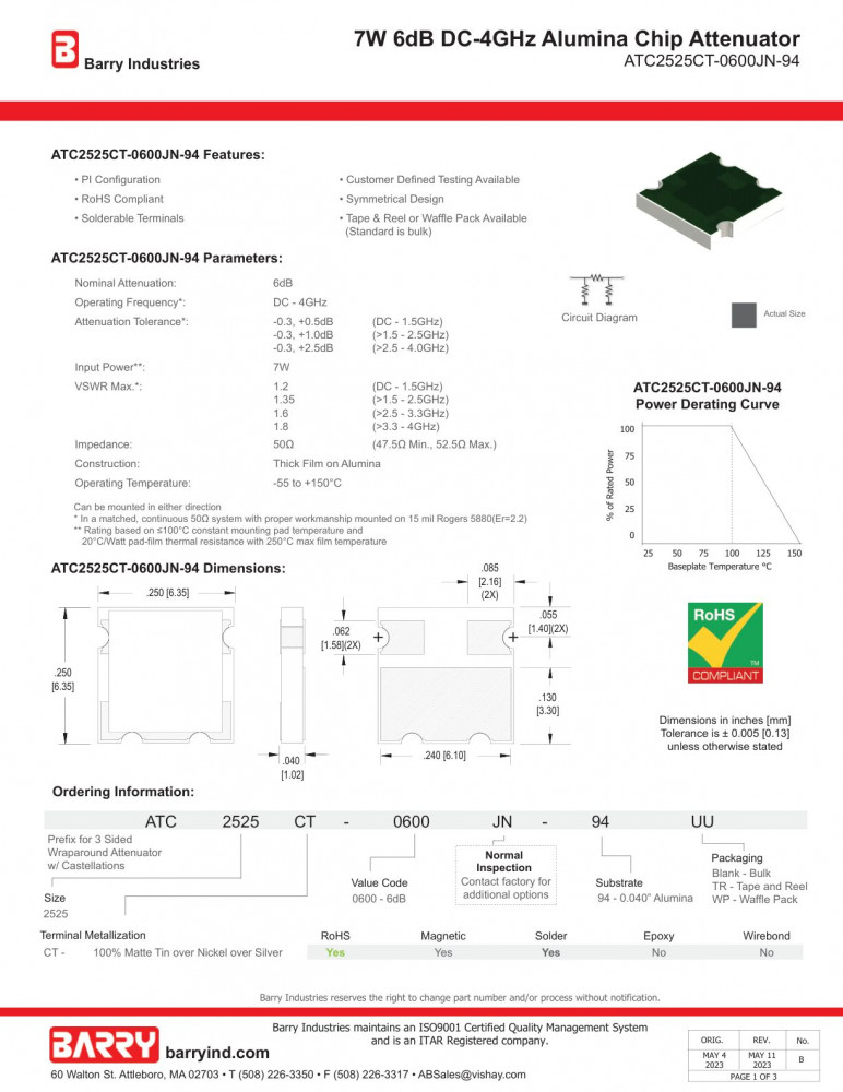 ATC2525CT-0600JN-94 technical document page 1