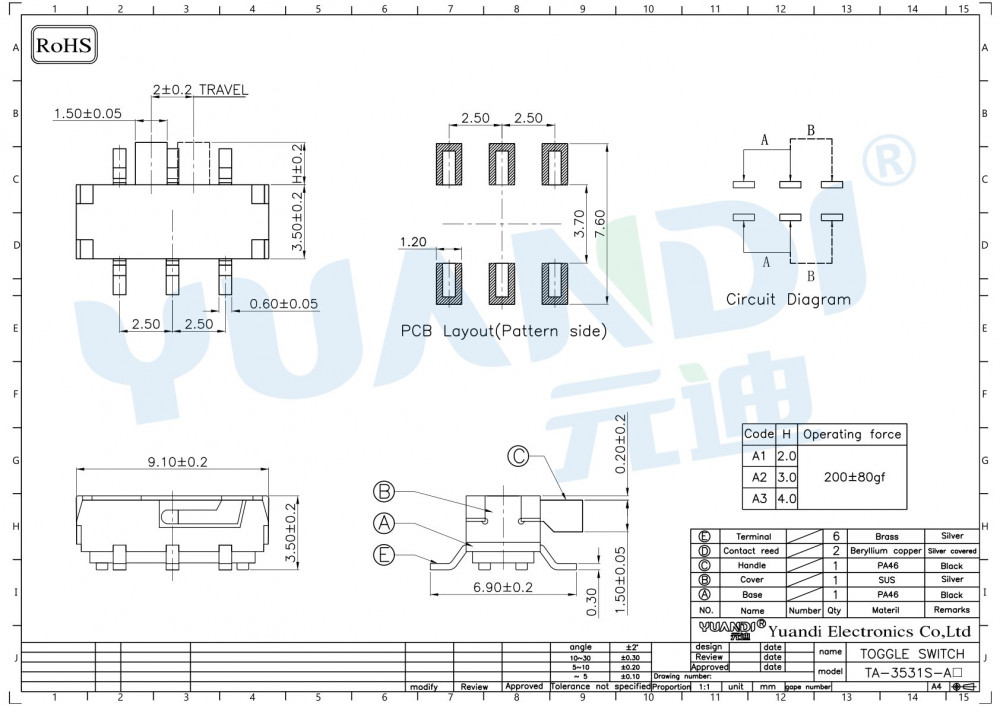 TA-3531S-A3 technical document page 1
