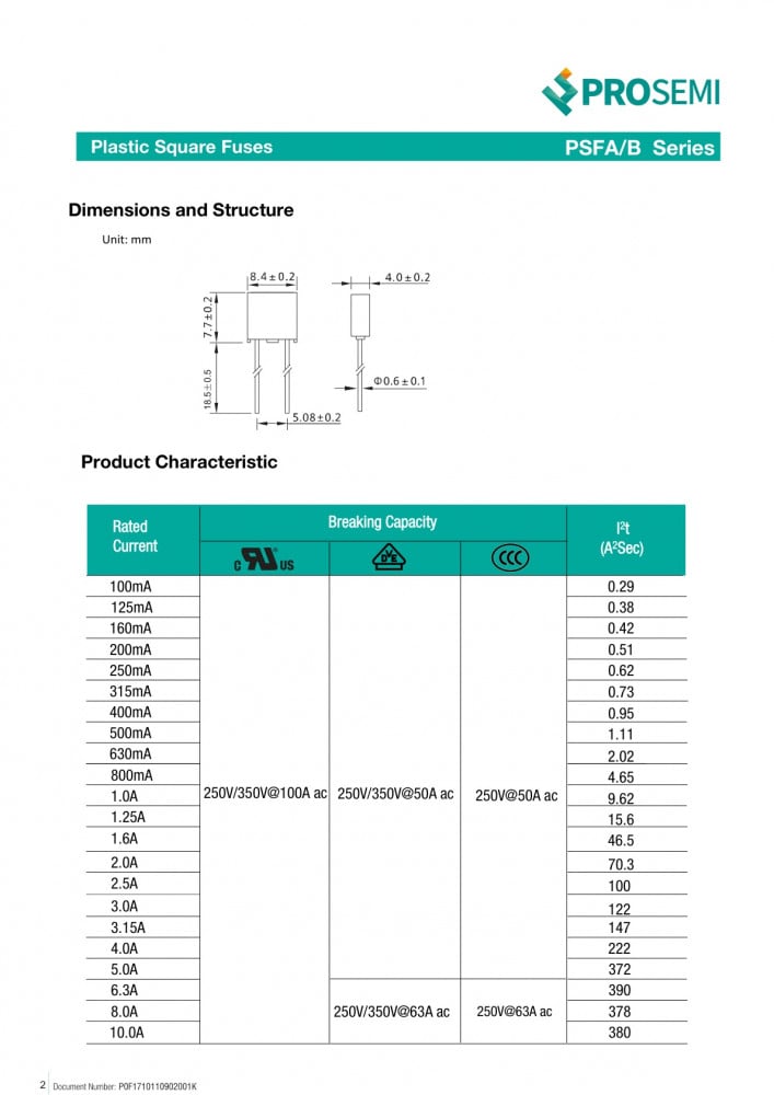 PSFB-1.6A datasheet page 2
