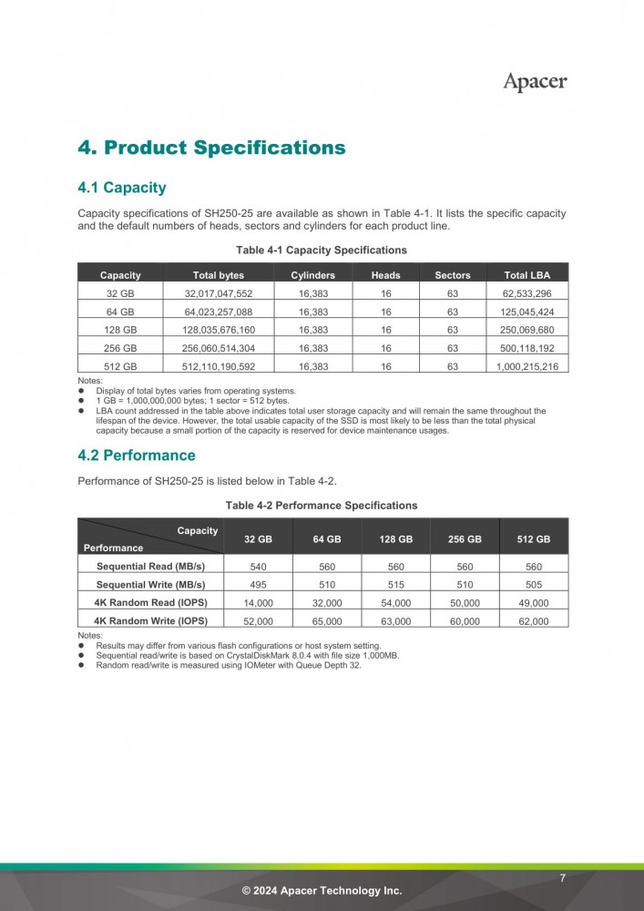 Product specification document page 8