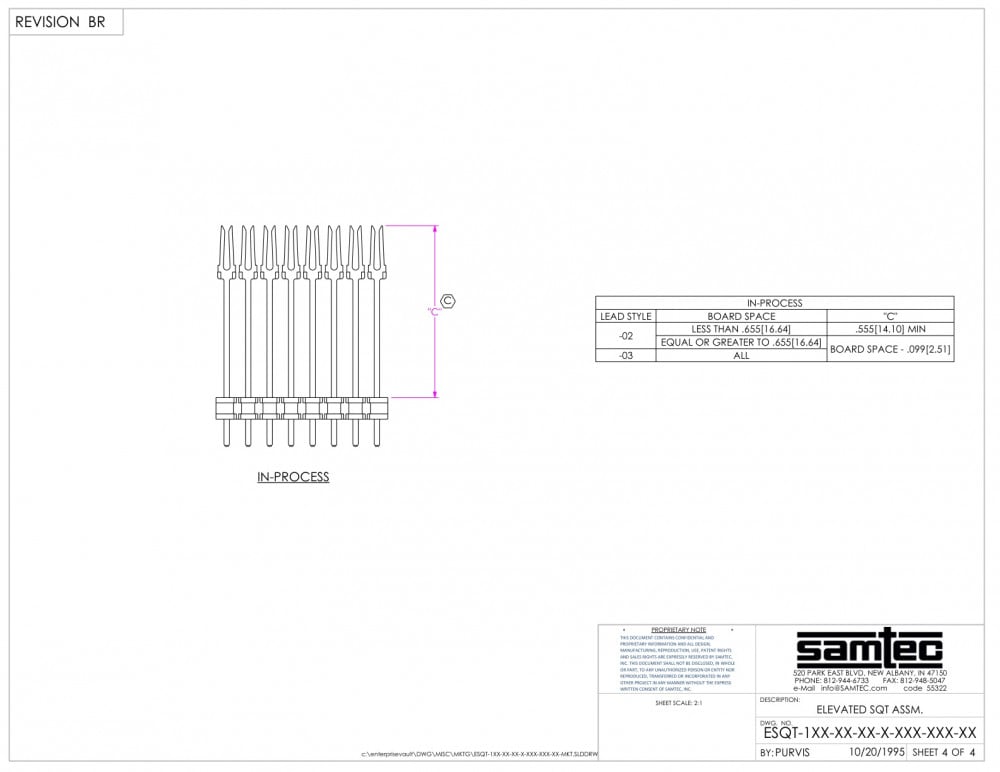 Samtec ESQT technical drawing page 4